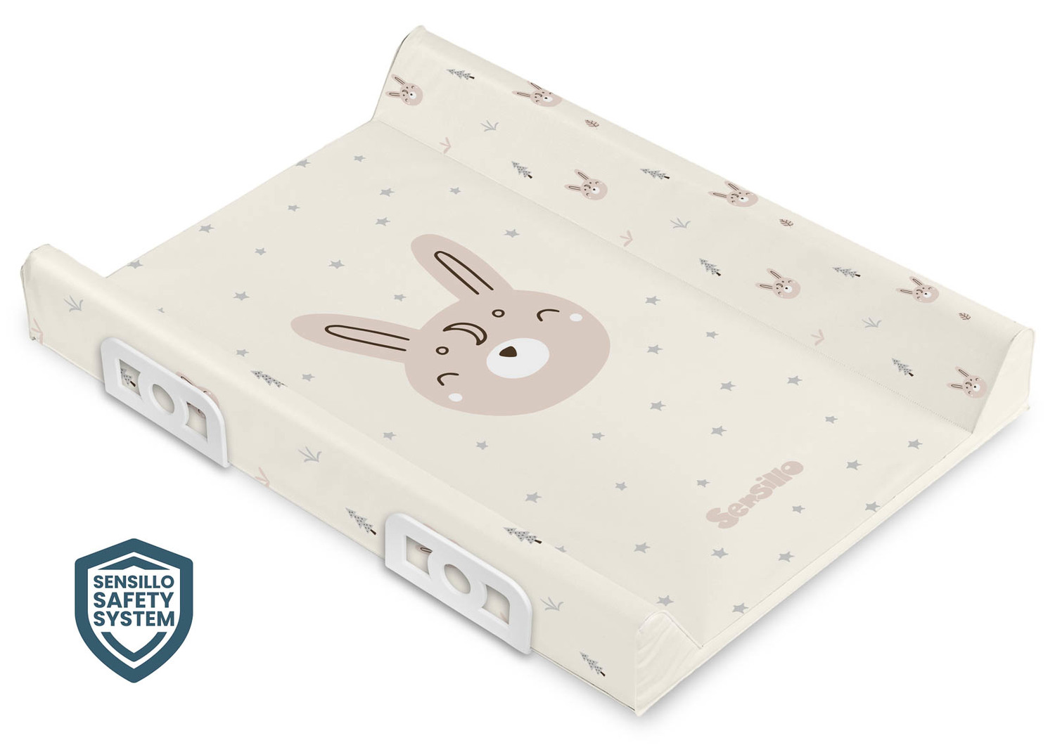 Stiffened Changing Pad with Safety System– Copse - Rabbit 70 cm - IKS 2
