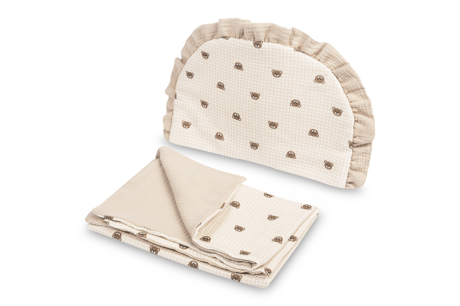 STROLLER SET MUSLIN BEARS BEIGE - IKS 2